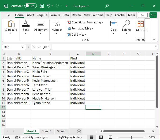 Import from an Excel File